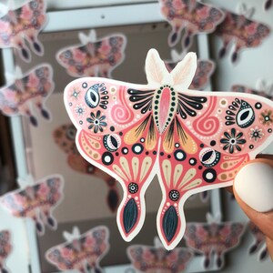 Cute Folk Moth Waterproof Sticker - Etsy