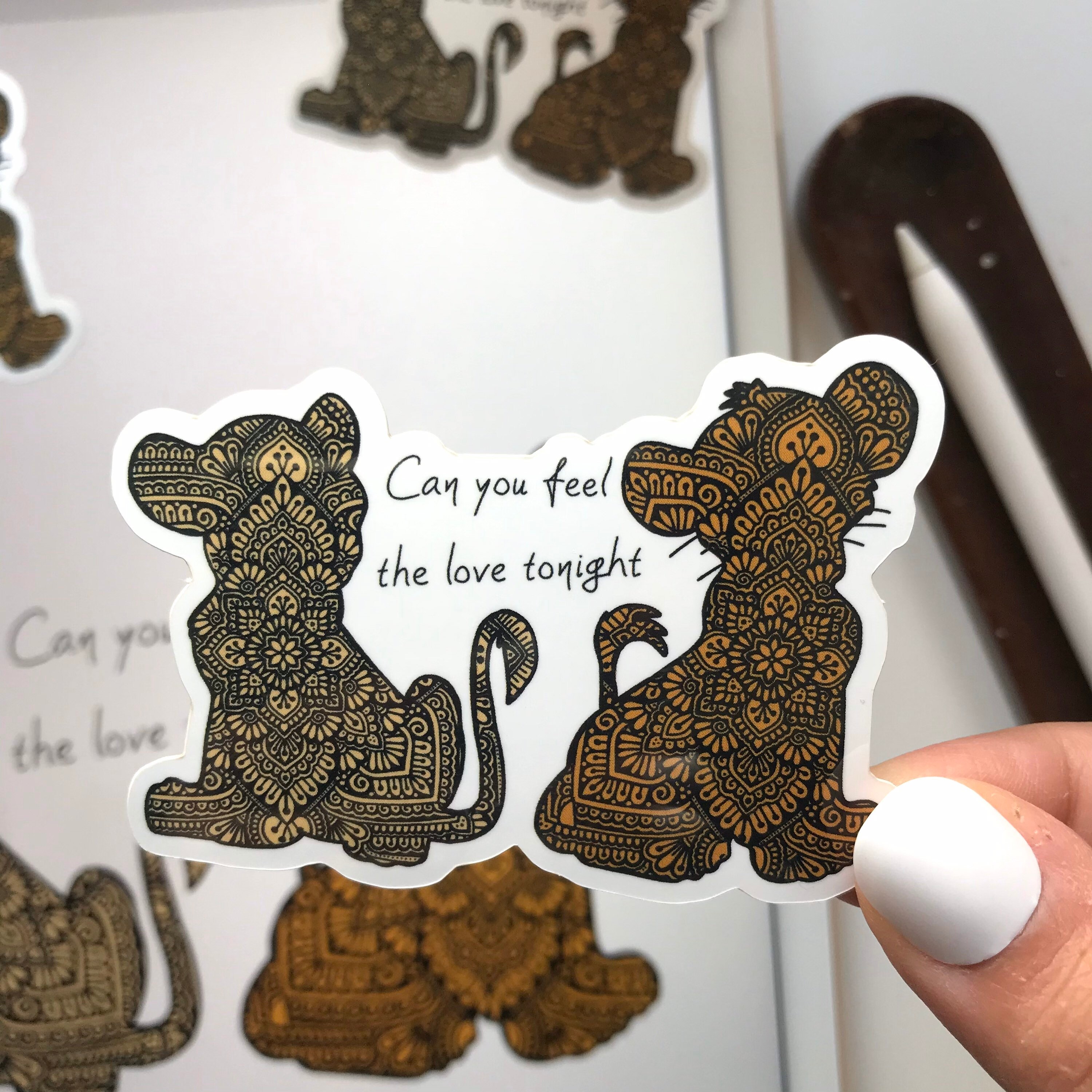 Zentangle Simba and Nala Vinyl Stickers Disney Sticker - Etsy