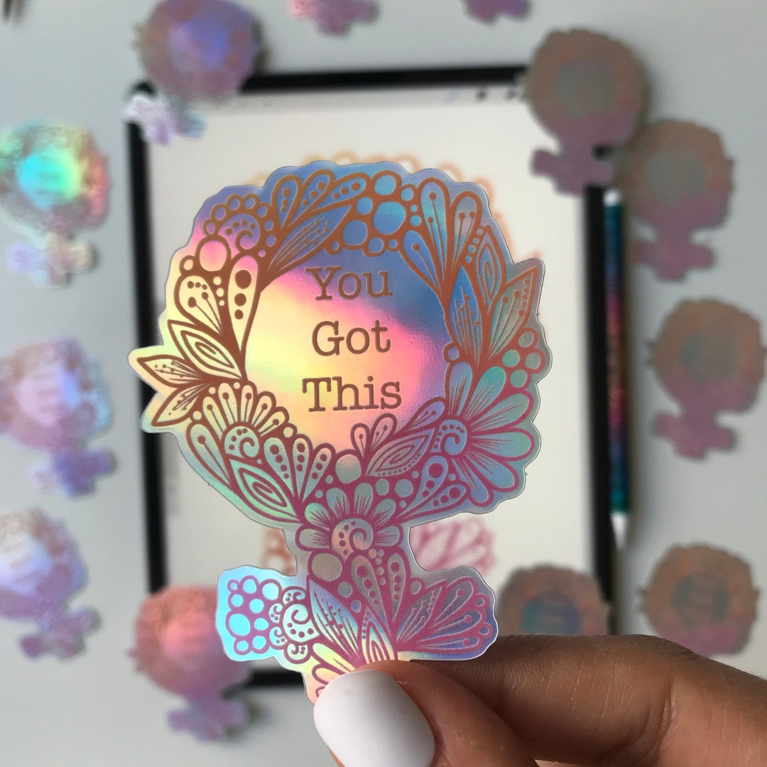 Zentangle Female Symbol Holographic Sticker - Female Sticker - Etsy