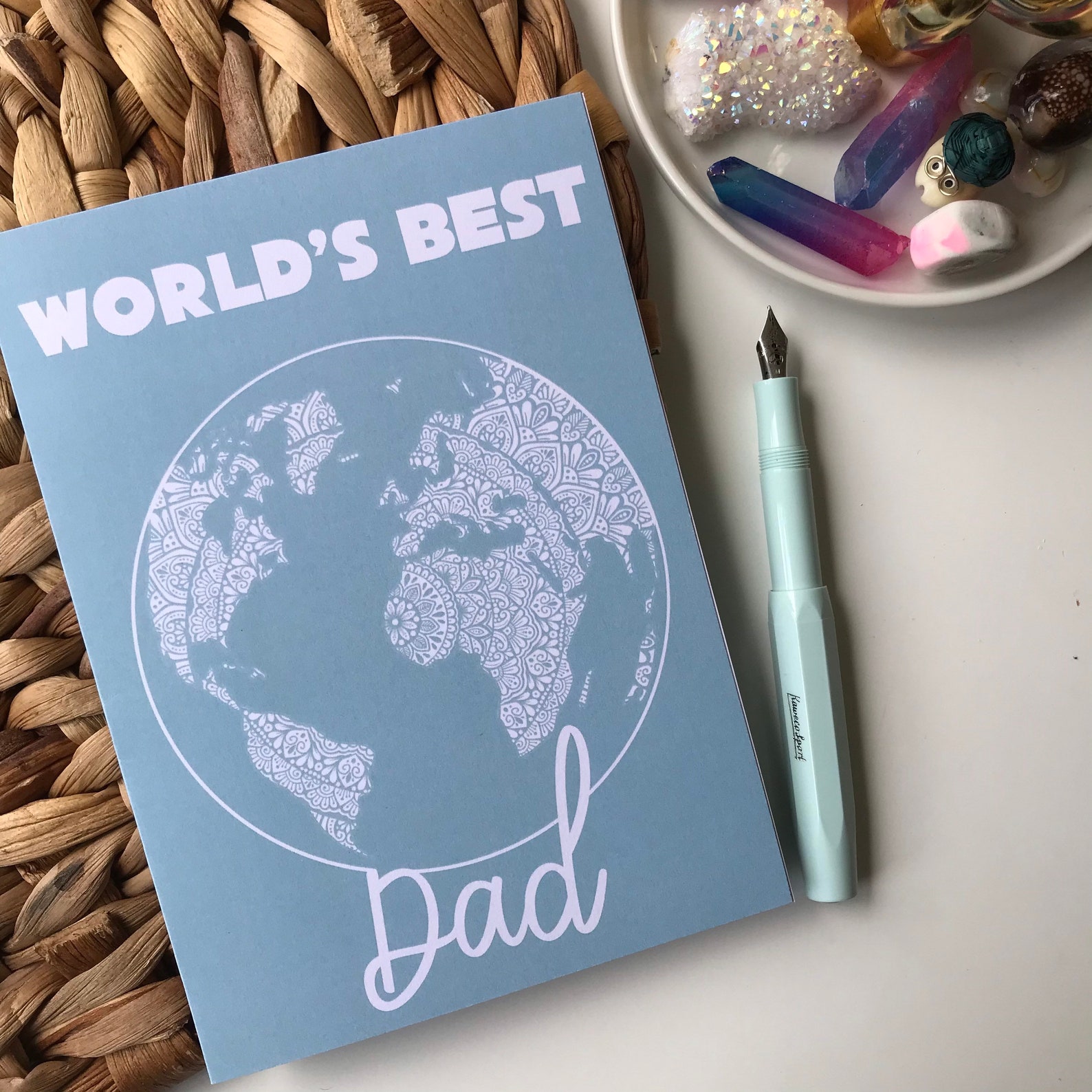Fathers Day Greeting Cards Mandala Greeting Cards Worlds - Etsy