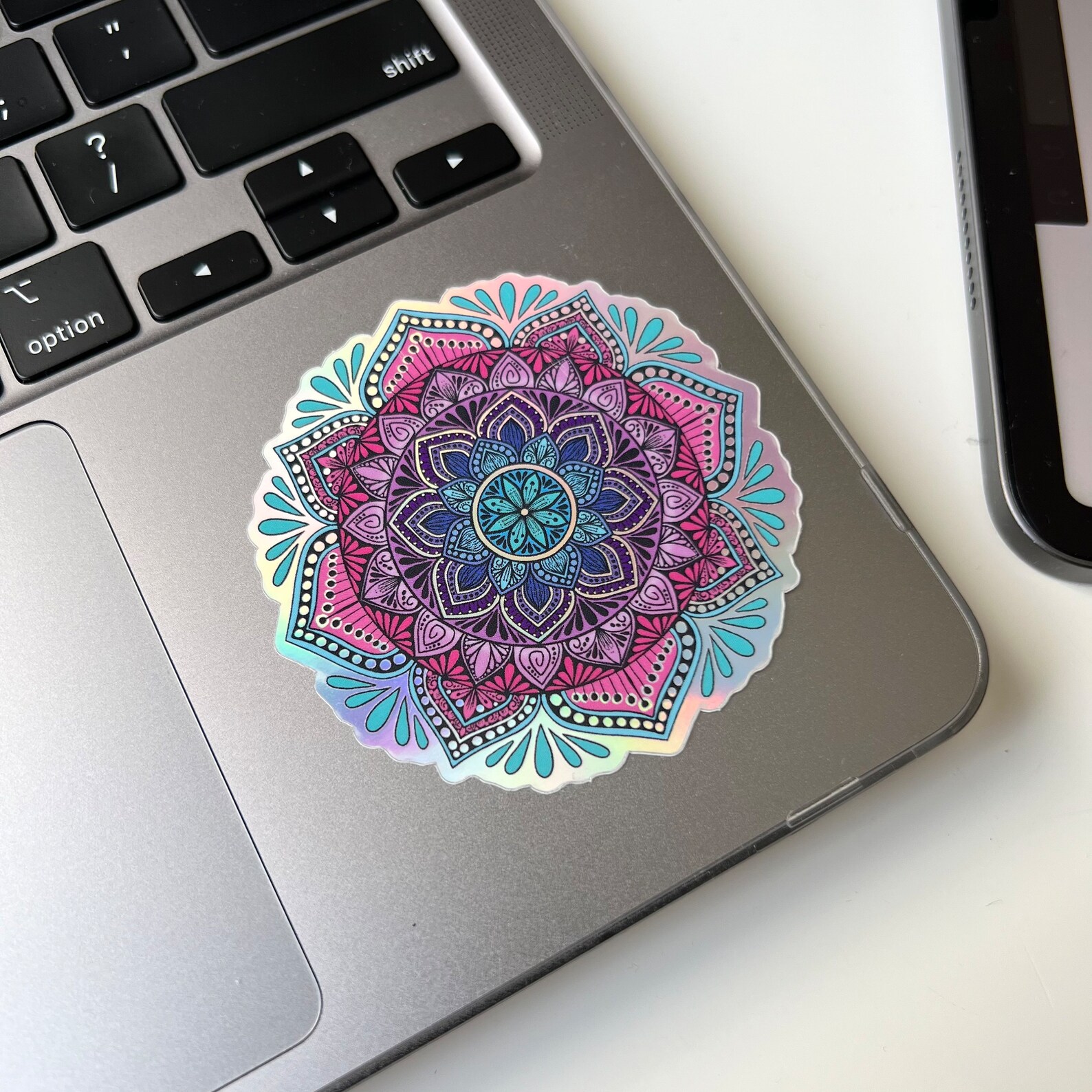 Holographic Colorful Mandala Sticker - Waterproof Stickers - Etsy