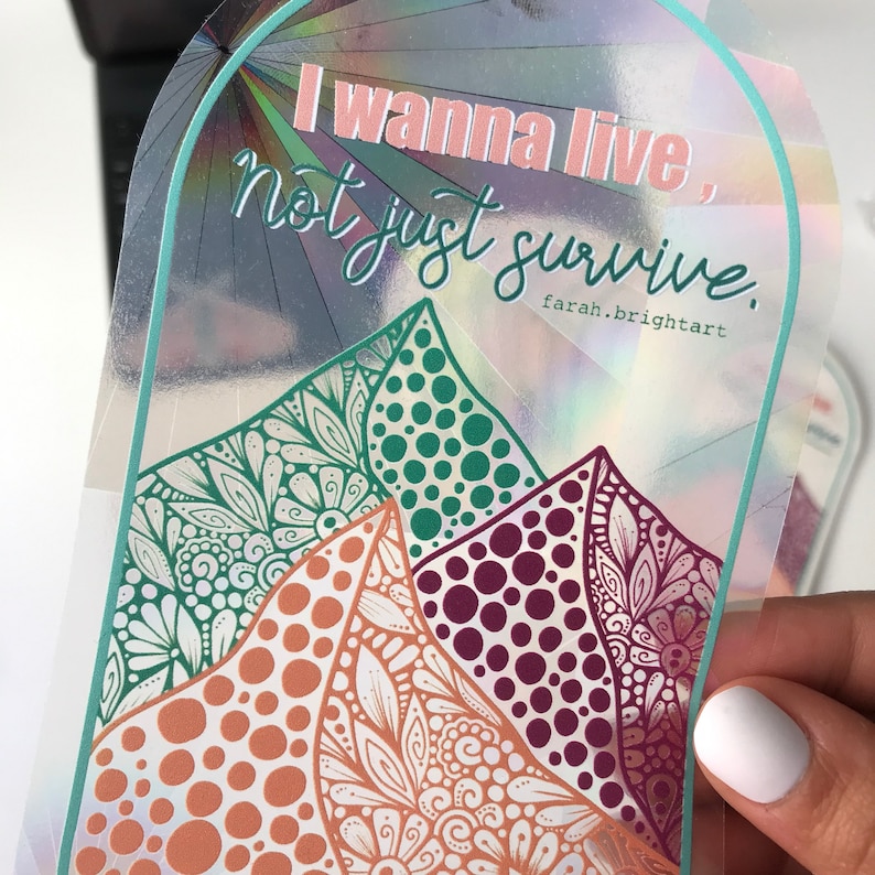 Zentangle Mountain Sunacher Sticker Rainbow Maker Sticker - Etsy