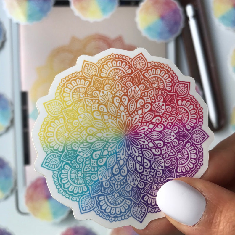 rainbow mandala sunglasses stickers waterproof stickers Drawing ...