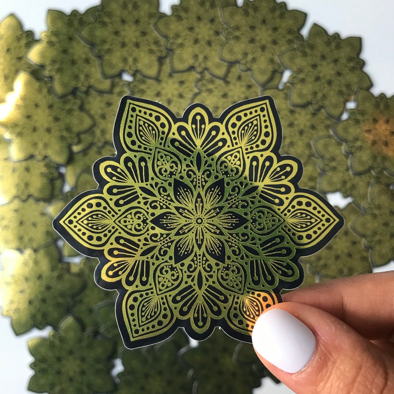 Golden Mandala Waterproof Sticker - Etsy