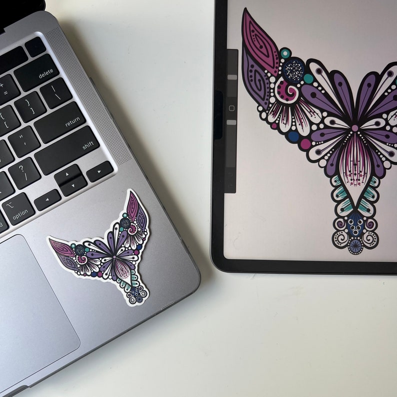 Tail Zentangle Sticker Waterproof Sticker Cute Sticker - Etsy