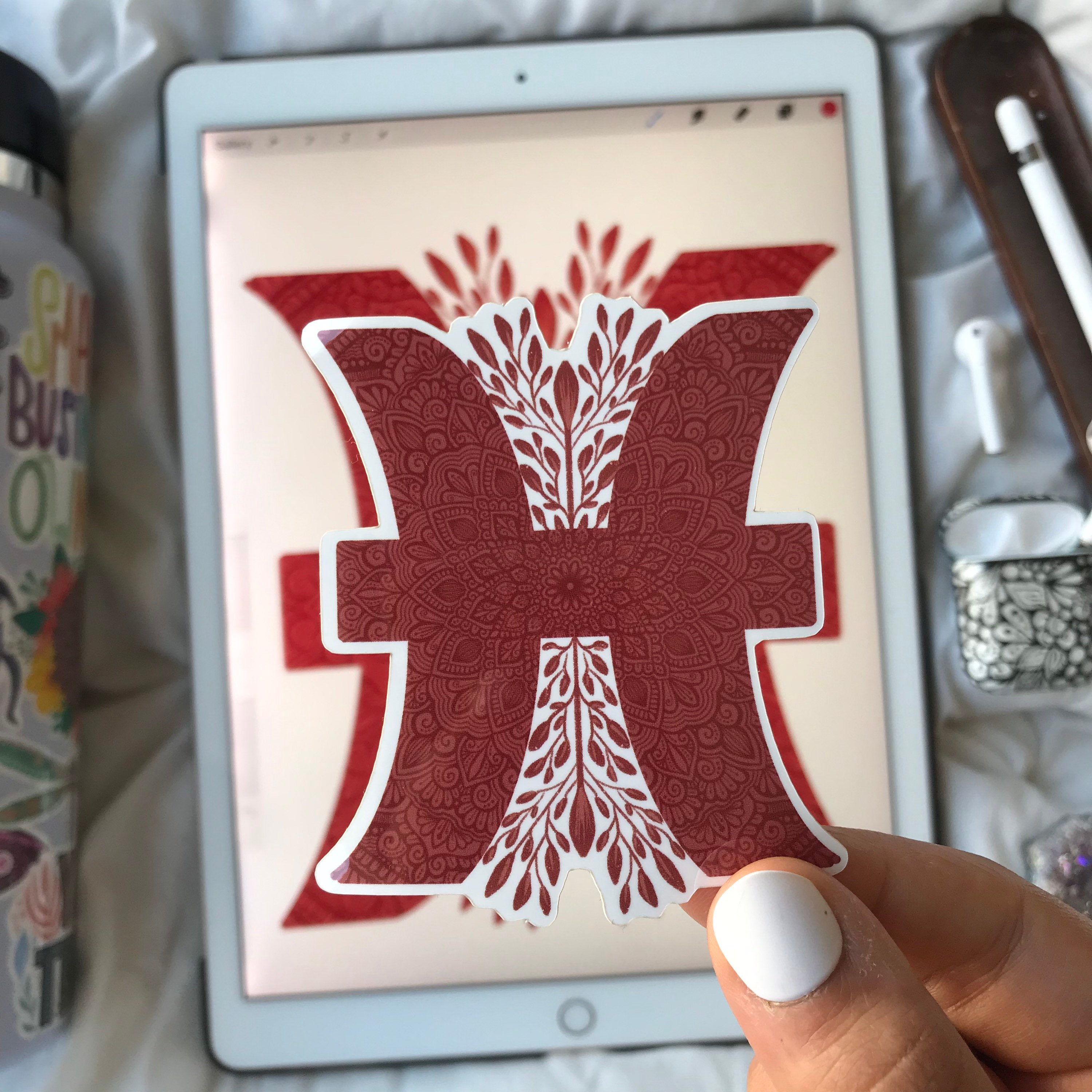 Pisces mandala waterproof sticker zodiac sign stickers | Etsy