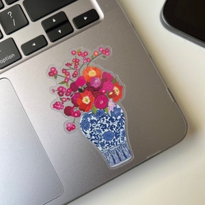 Flower in Vase Waterproof Sticker - Etsy