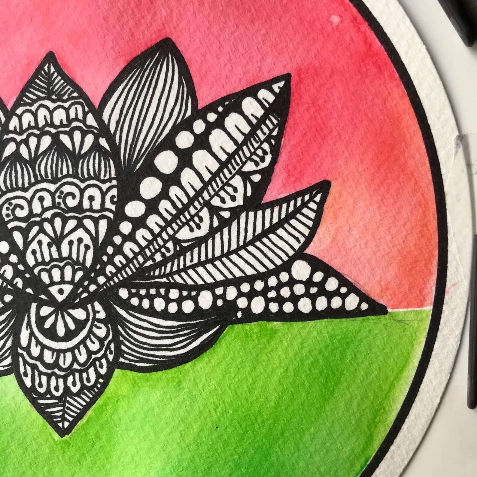 Zentangle Lotus Original Artwork Hand Drawing Lotus Lover - Etsy