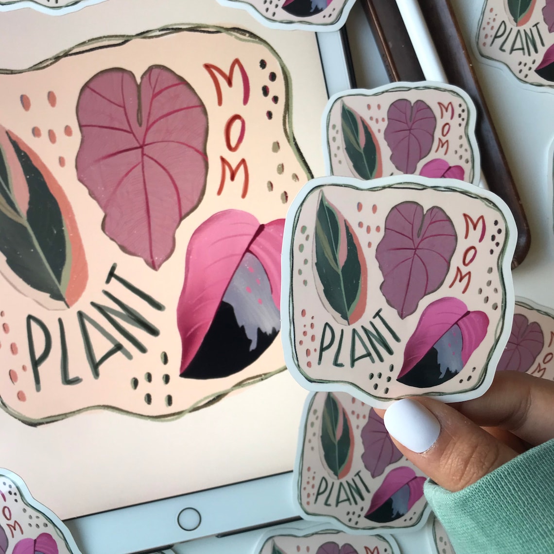 Plant Mom Waterproof Stickers Plant Stickers Plant Lover - Etsy