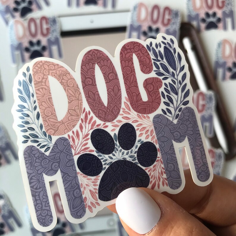 Dog Mom Mandala Stickers Dog Mom Waterproof Stickers - Etsy