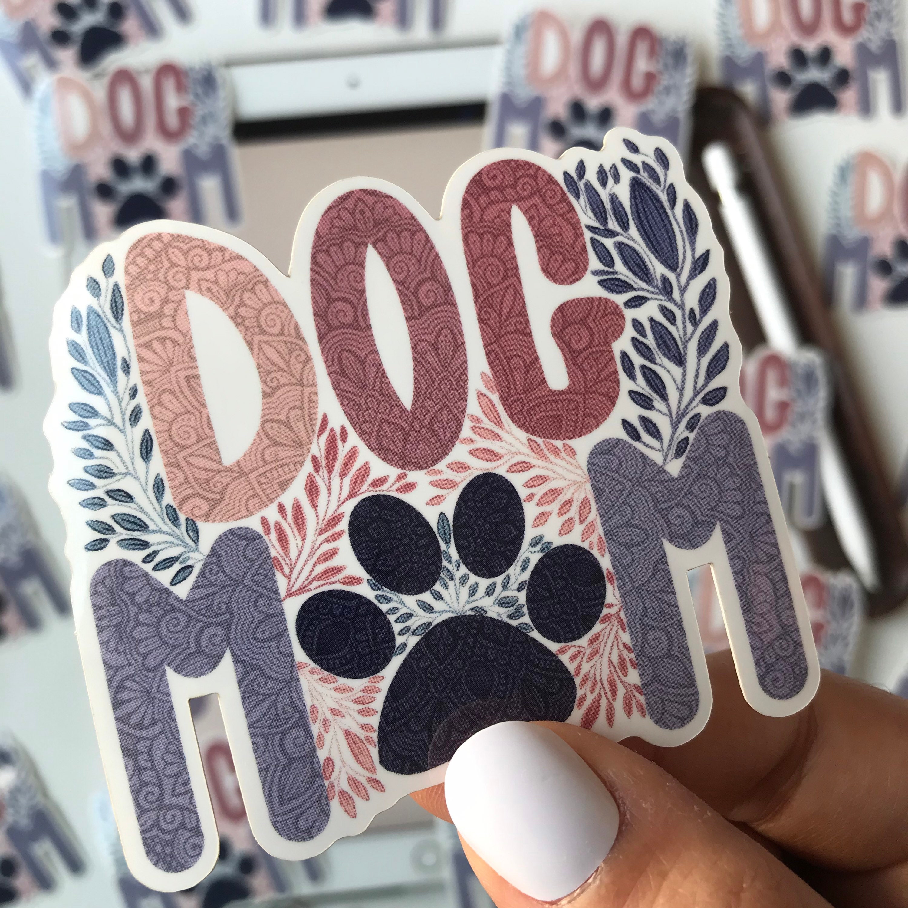 Dog Mom Mandala Stickers Dog Mom Waterproof Stickers - Etsy