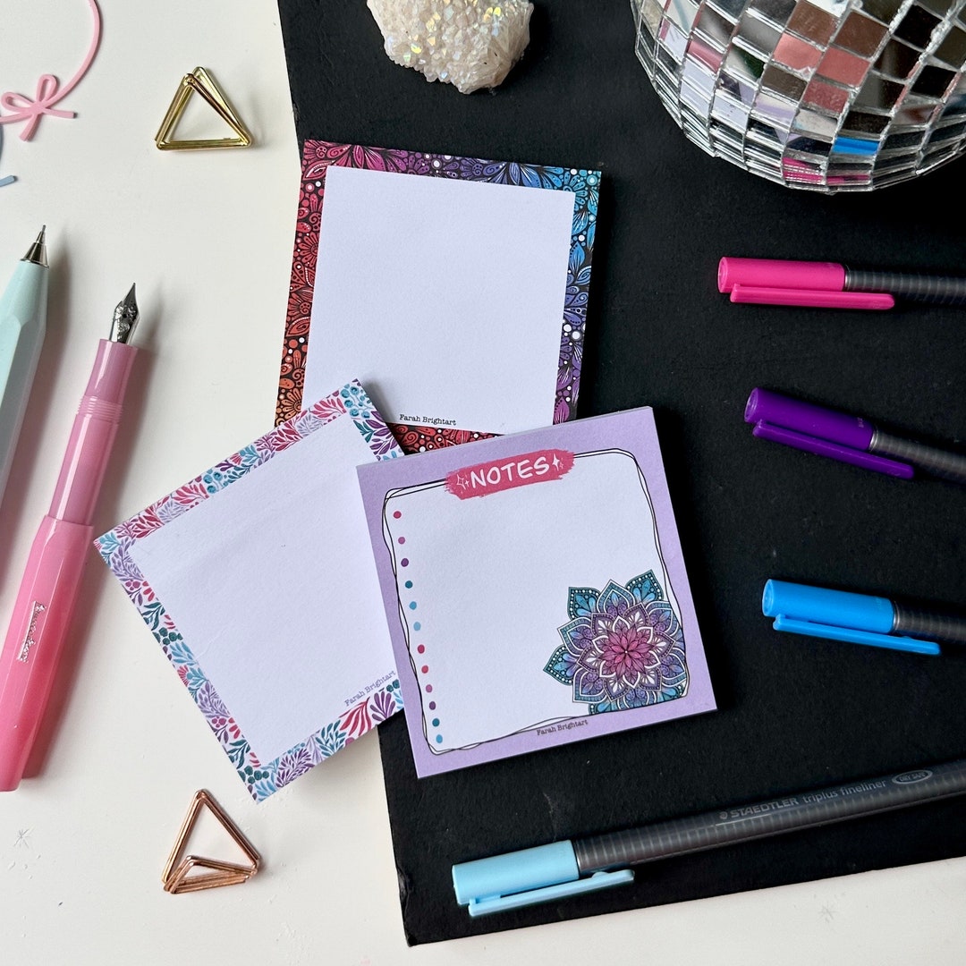 Set of 3 Note Sticky Notes - Etsy