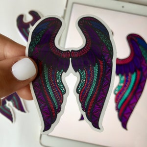 Zentangle Wings Sticker - Wings Sticker - Zentangle Sticker ...