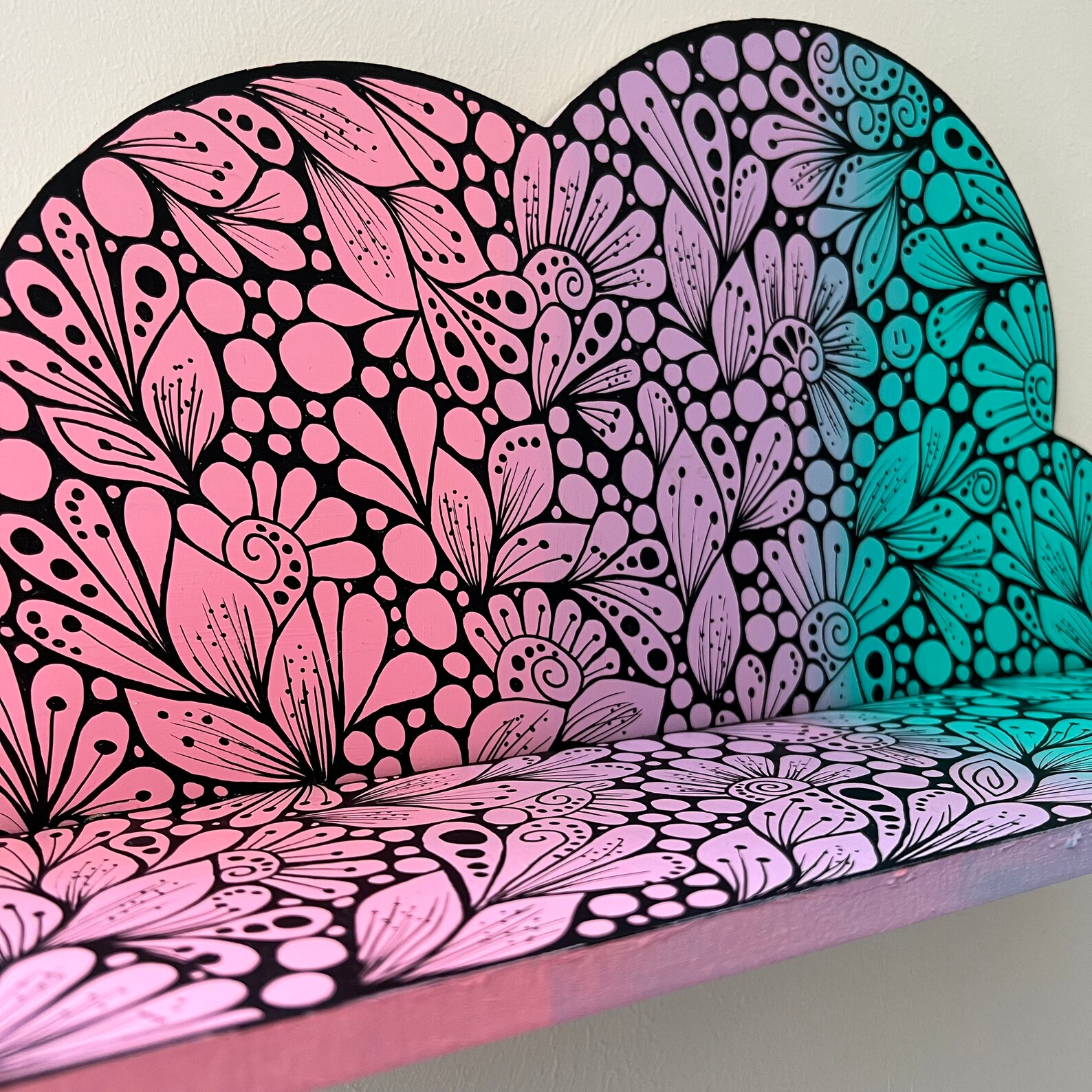 Zentangle Cloud Shelf _ Wooden Shelf _ Wall Decor _ Handmade - Etsy