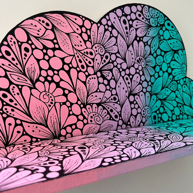 Zentangle Cloud Shelf _ Wooden Shelf _ Wall Decor _ Handmade - Etsy