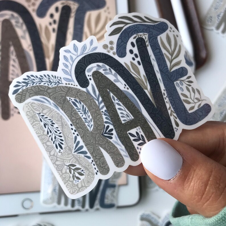 Brave Word Mandala Stickers - Words Waterproof Sticker- Mandala ...