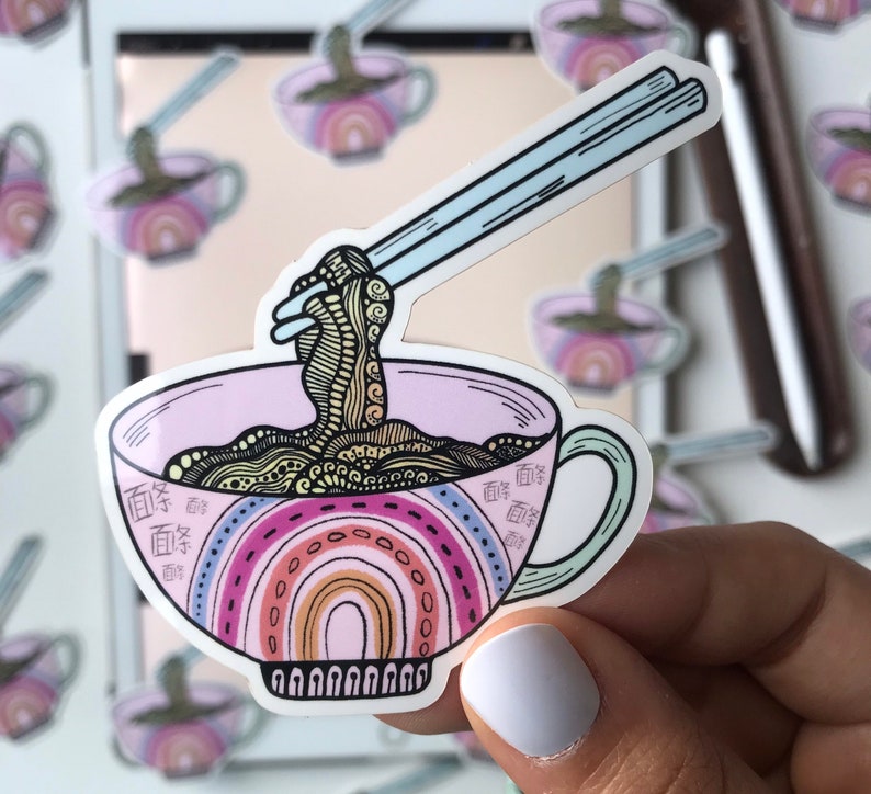Zentangle Noodles Waterproof Stickers Zentangle Stickers - Etsy