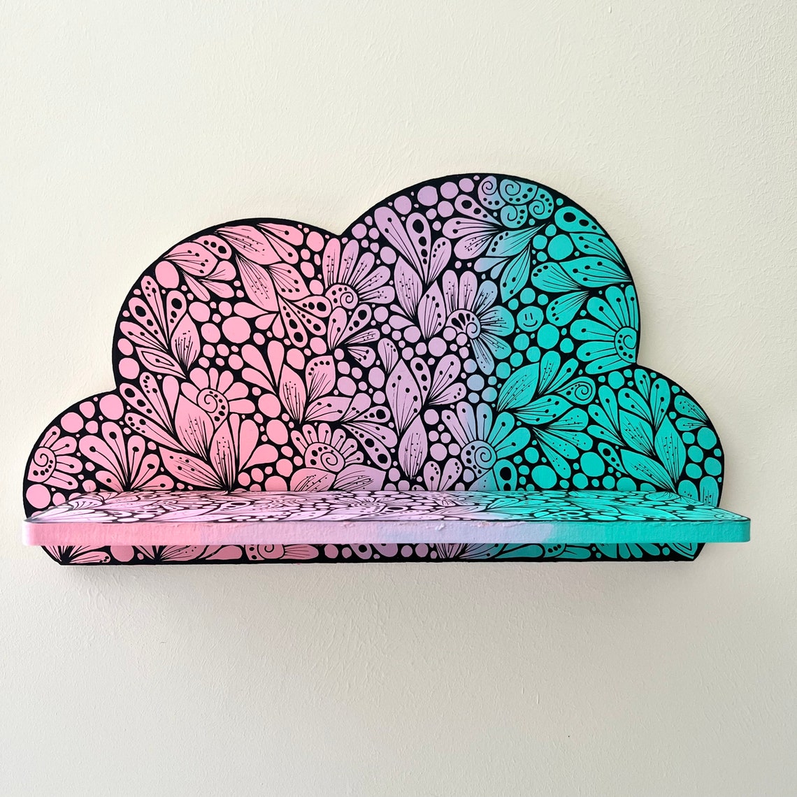 Zentangle Cloud Shelf _ Wooden Shelf _ Wall Decor _ Handmade - Etsy
