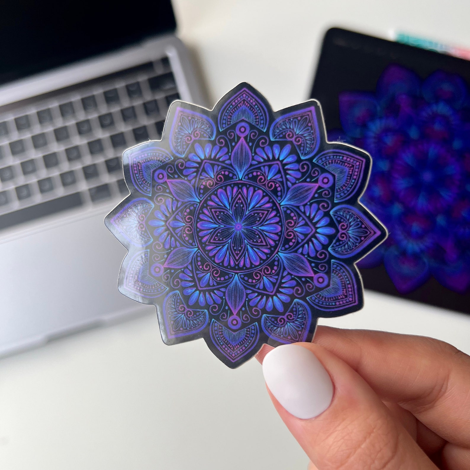 Night Sky Mandala Sticker – Waterproof Vinyl Decal - Etsy