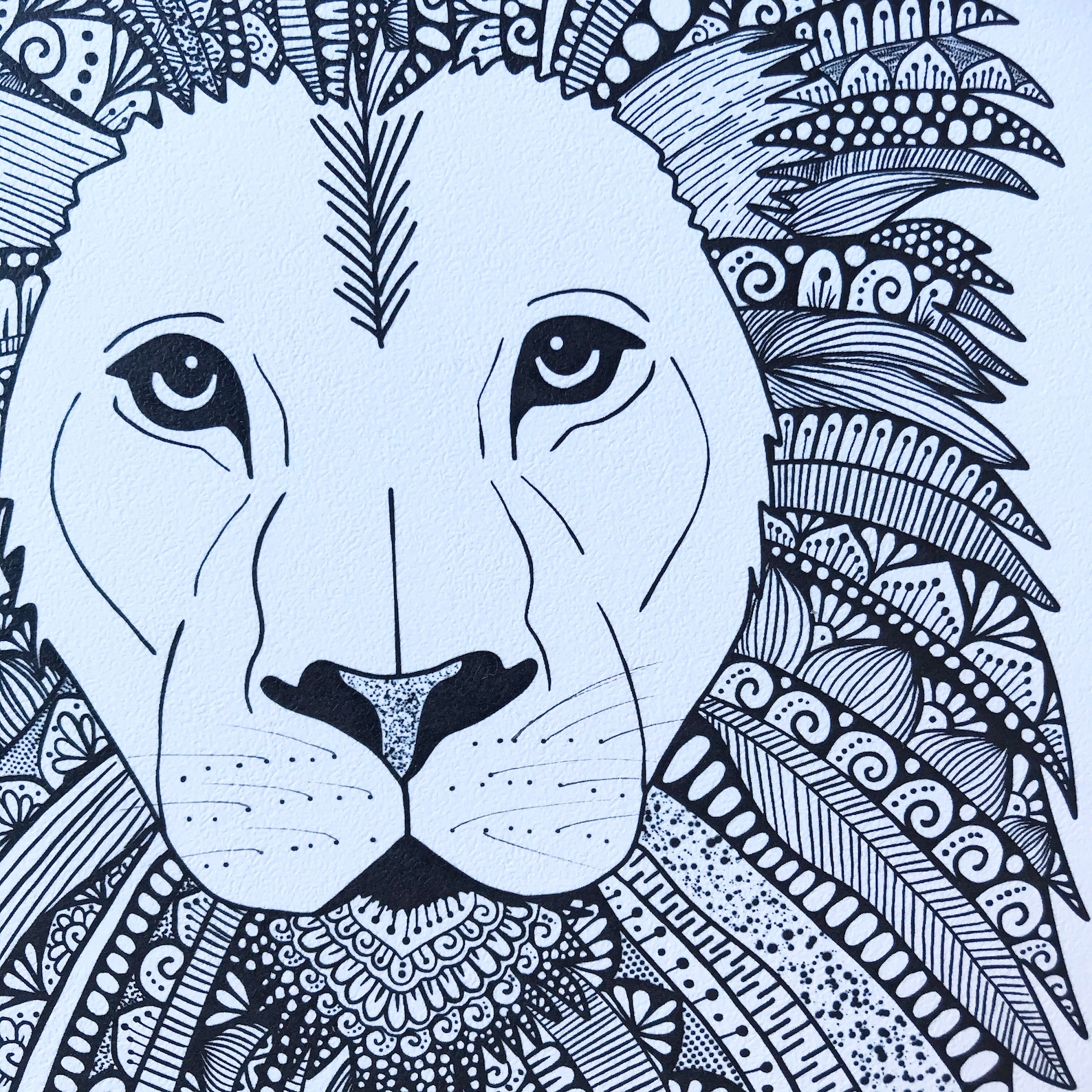 Zentangle Lion Print Zentangle Lion Art Print Wall Decor - Etsy