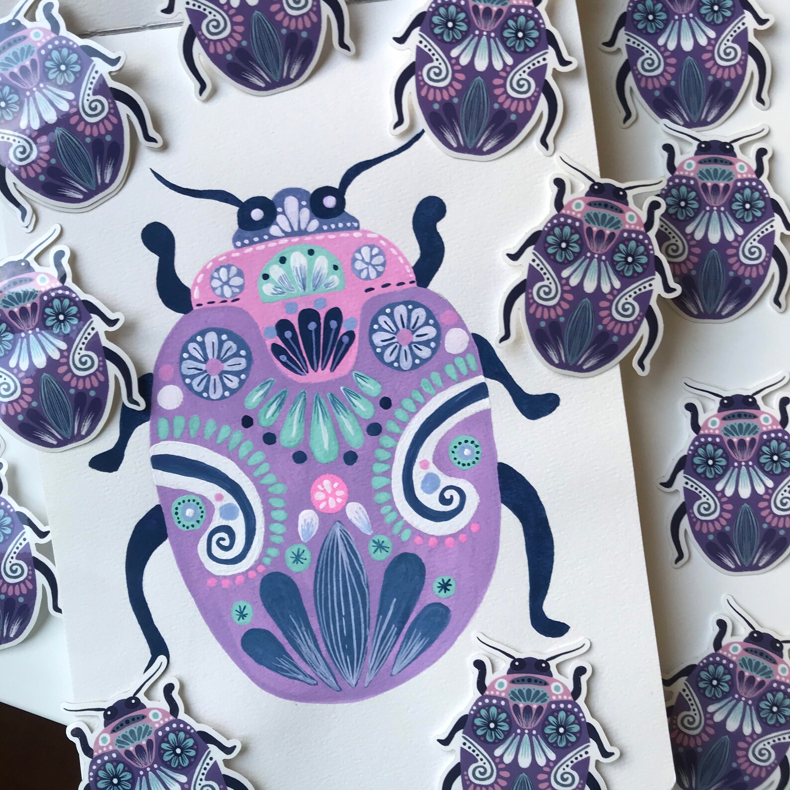 Bug Illustration Waterproof Stickers Bug Stickers - Etsy