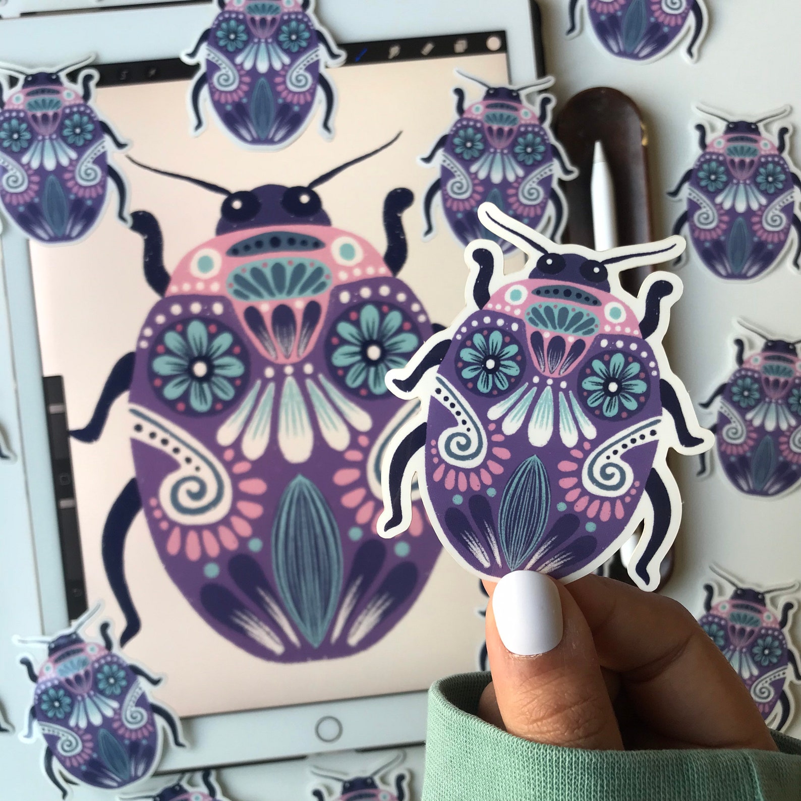 Bug Illustration Waterproof Stickers Bug Stickers - Etsy