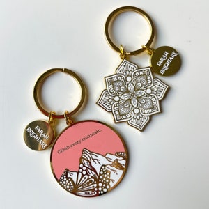 Zentangle and Mandala Enamel Keychain Set of 2 - Etsy