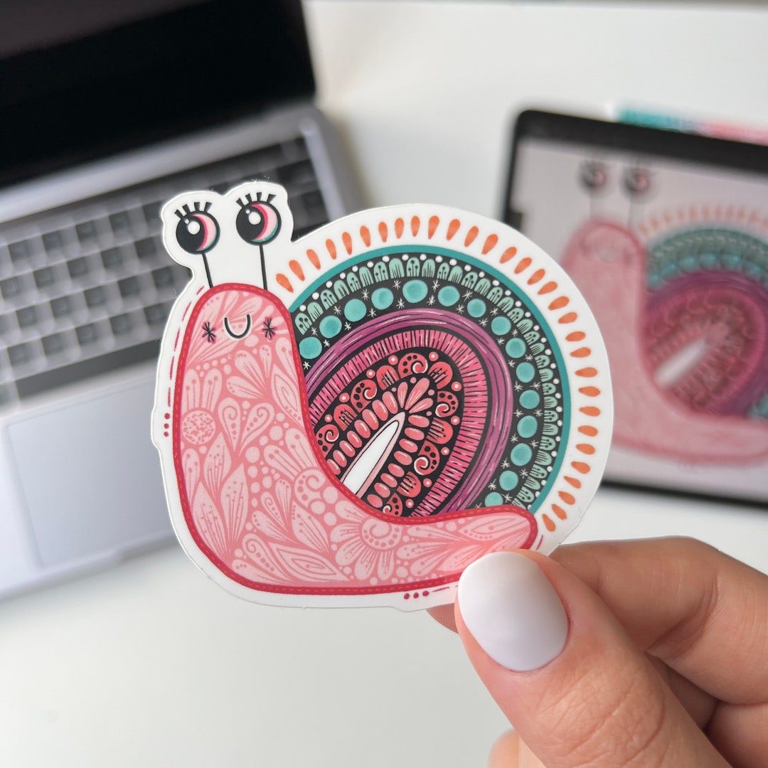 Cute Snail Zentangle Stickers - Waterproof Stickers - Etsy