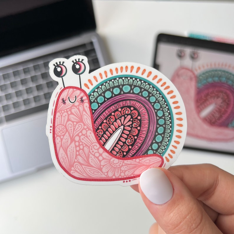 Cute Snail Zentangle Stickers Waterproof Stickers - Etsy