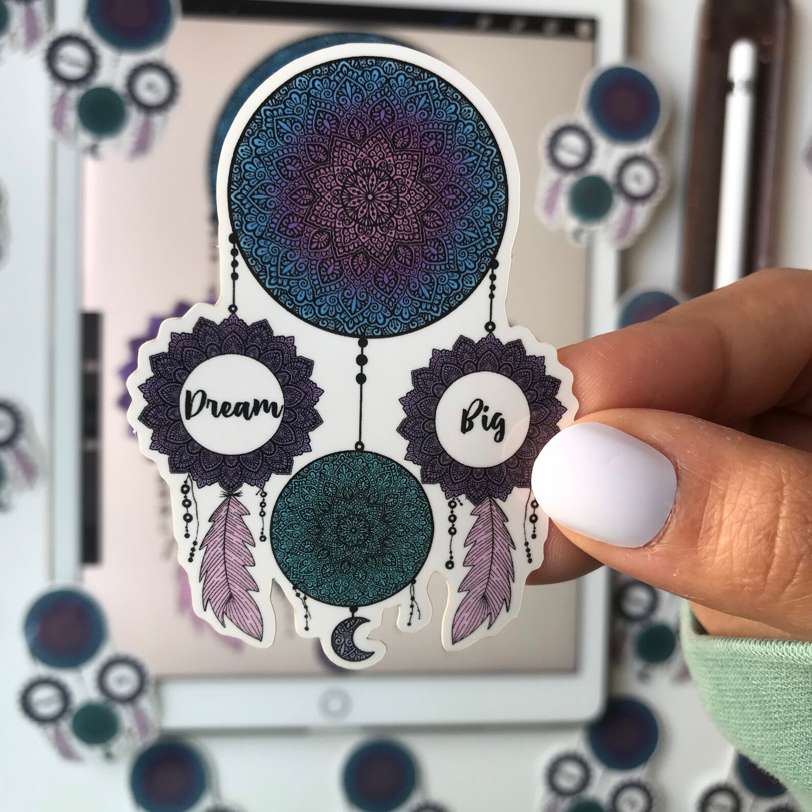 Dream Catcher Mandala Sticker- Dream Catcher Stickers- Water Stickers ...