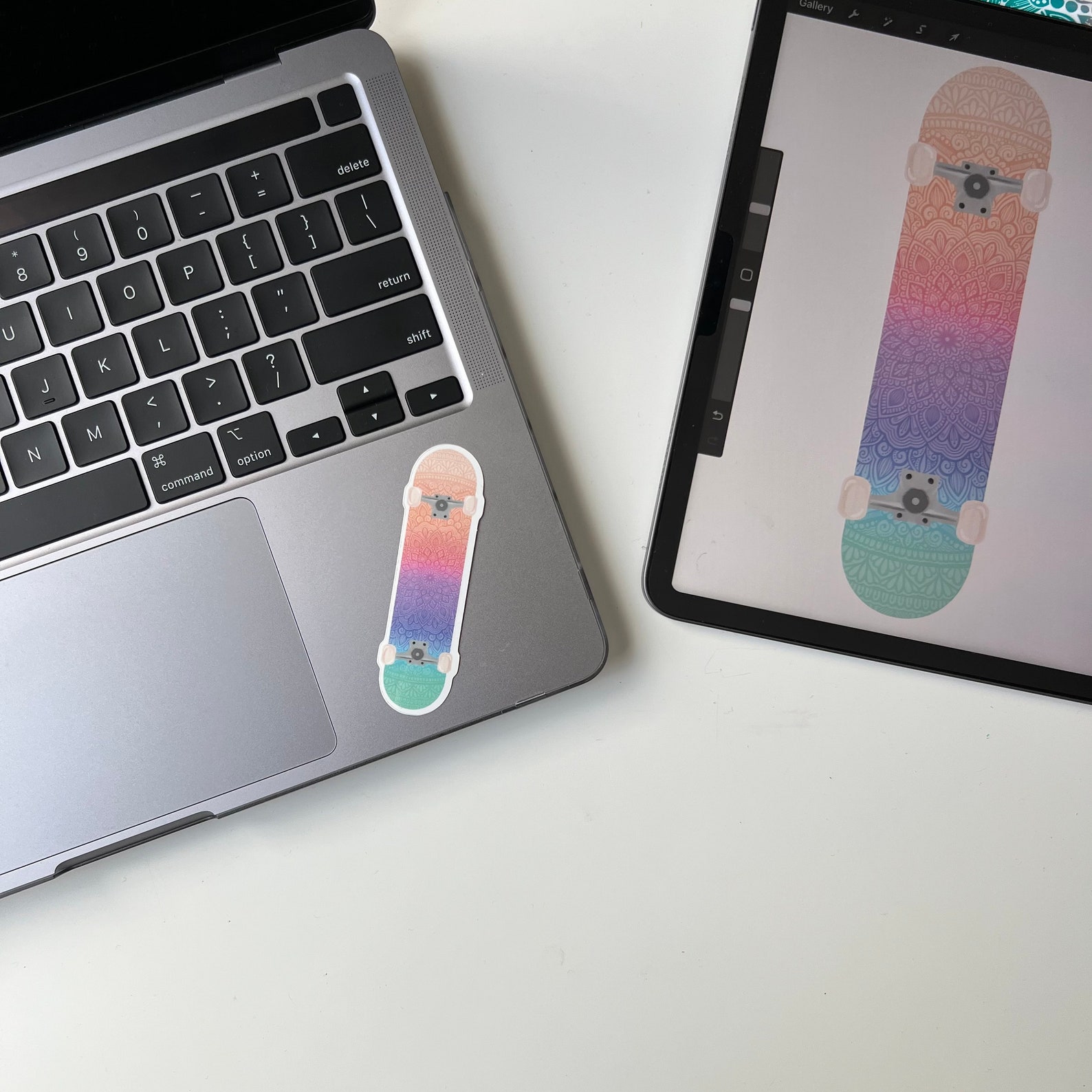 Mandala Skateboard Sticker Waterproof Sticker Skateboard - Etsy