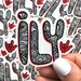 I Love You Zentangle Stickers - Ily Stickers - Waterproof Sticker ...