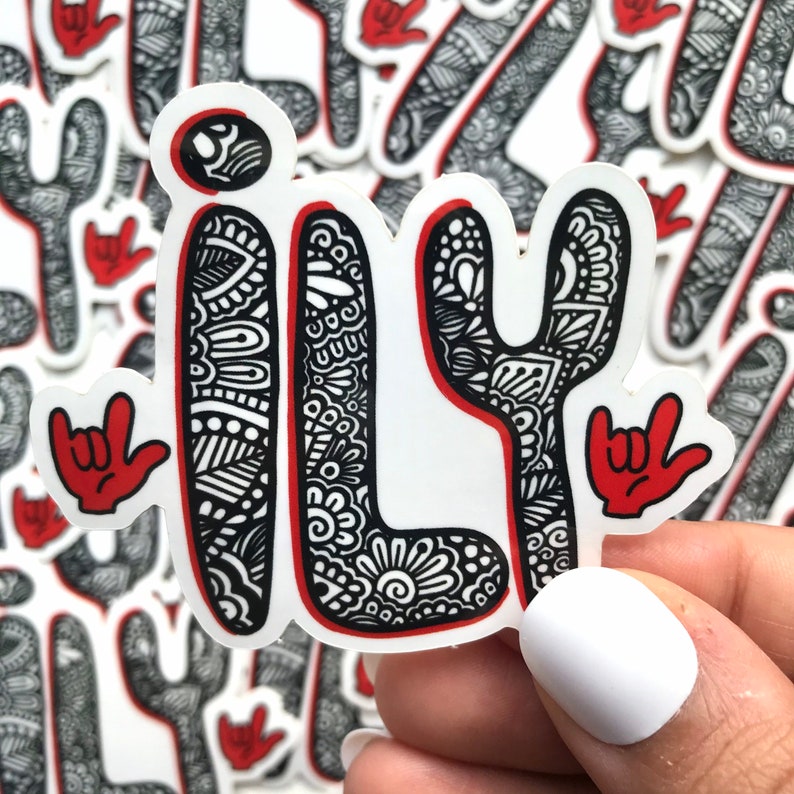 I Love You Zentangle Stickers Ily Stickers Waterproof - Etsy