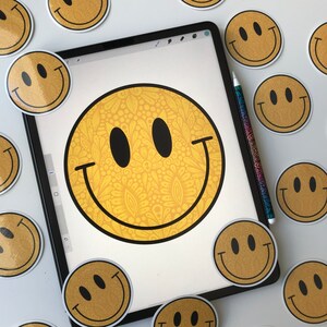 Zentangle Smile Waterproof Sticker - Etsy