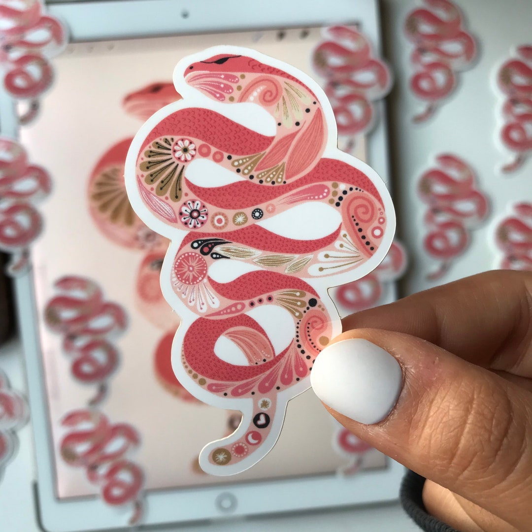 Folk Snake Waterproof Sticker - Etsy