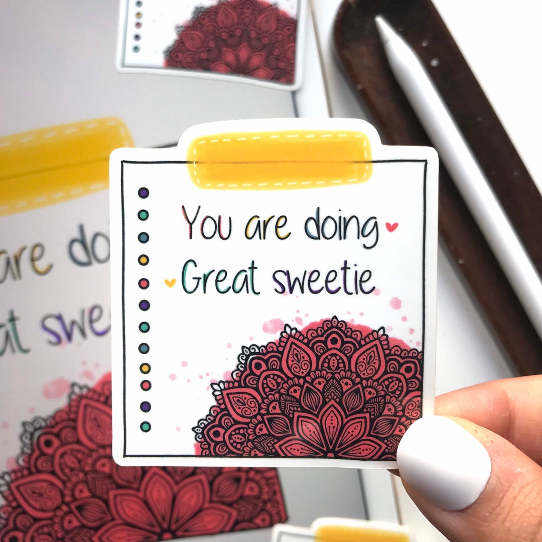 A Little Note Mandala Vinyl Stickers. - Waterproof Sticker- You Are ...