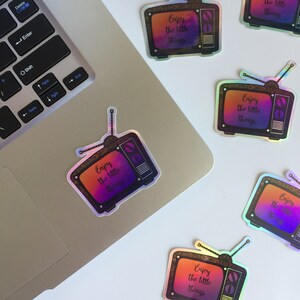 Tv Holographic Sticker - Quote Sticker- Holographic Sticker-zentangle ...