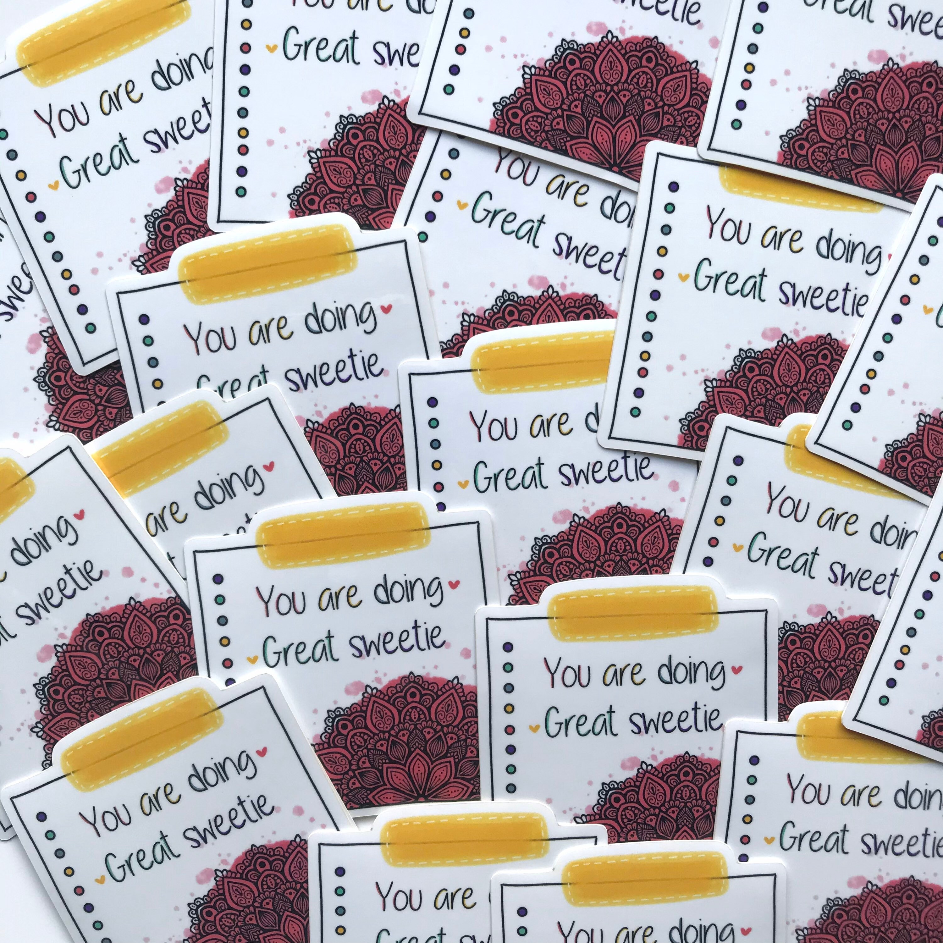 A Little Note Mandala Vinyl Stickers. Waterproof Sticker | Etsy