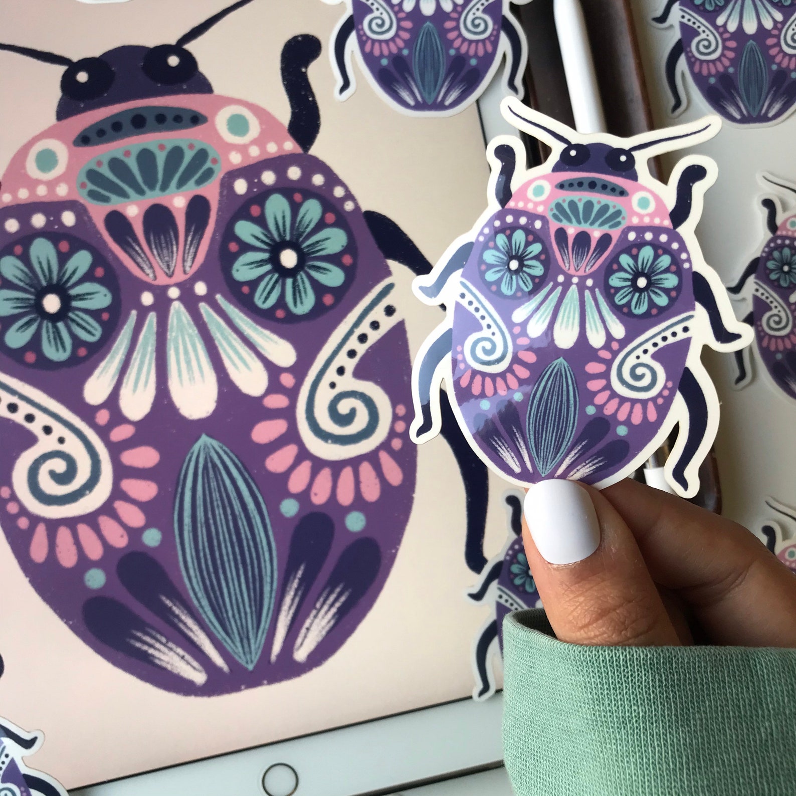 Bug Illustration Waterproof Stickers Bug Stickers - Etsy