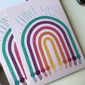 Rainbow Thank You Card - Etsy