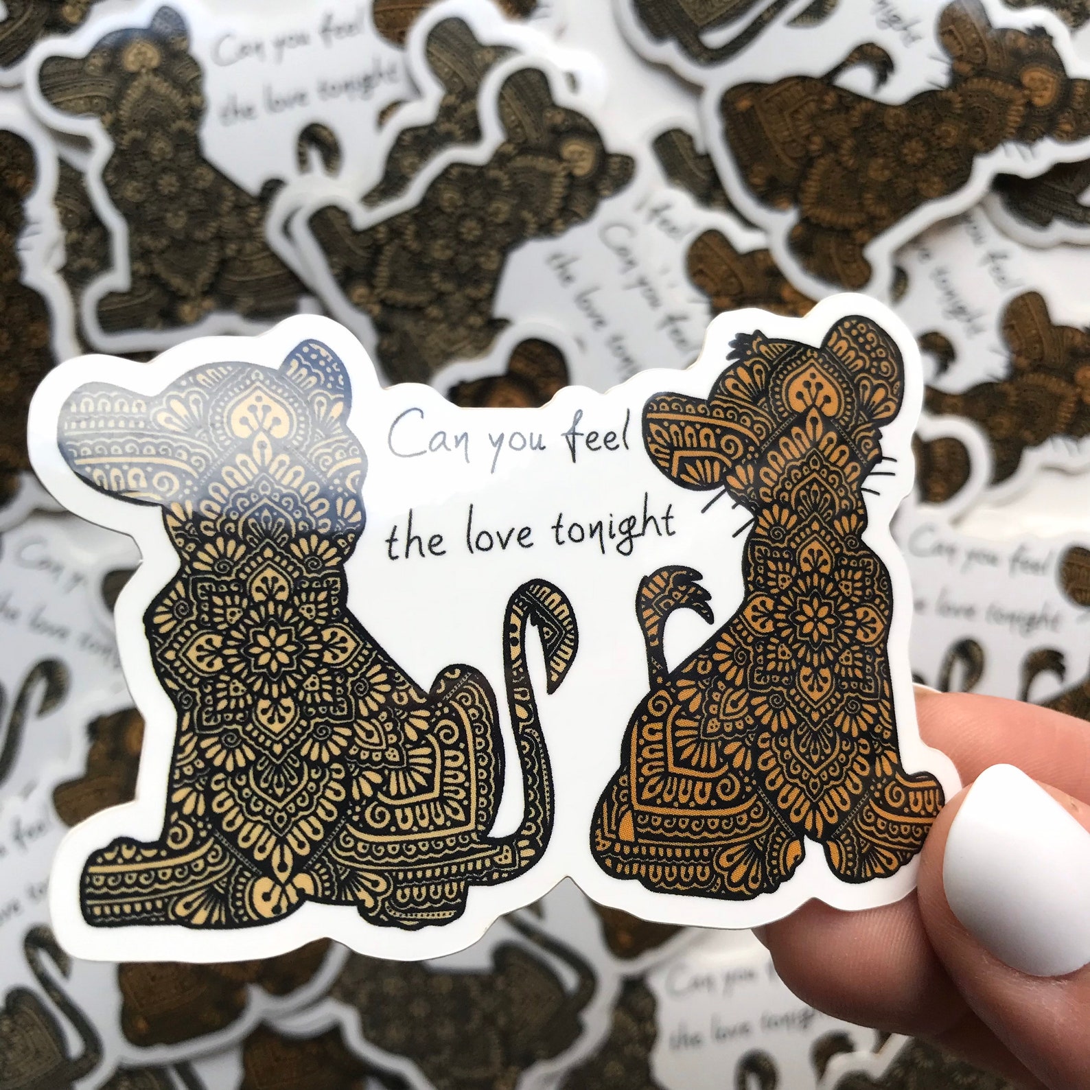 Zentangle Simba and Nala Vinyl Stickers Disney Sticker - Etsy