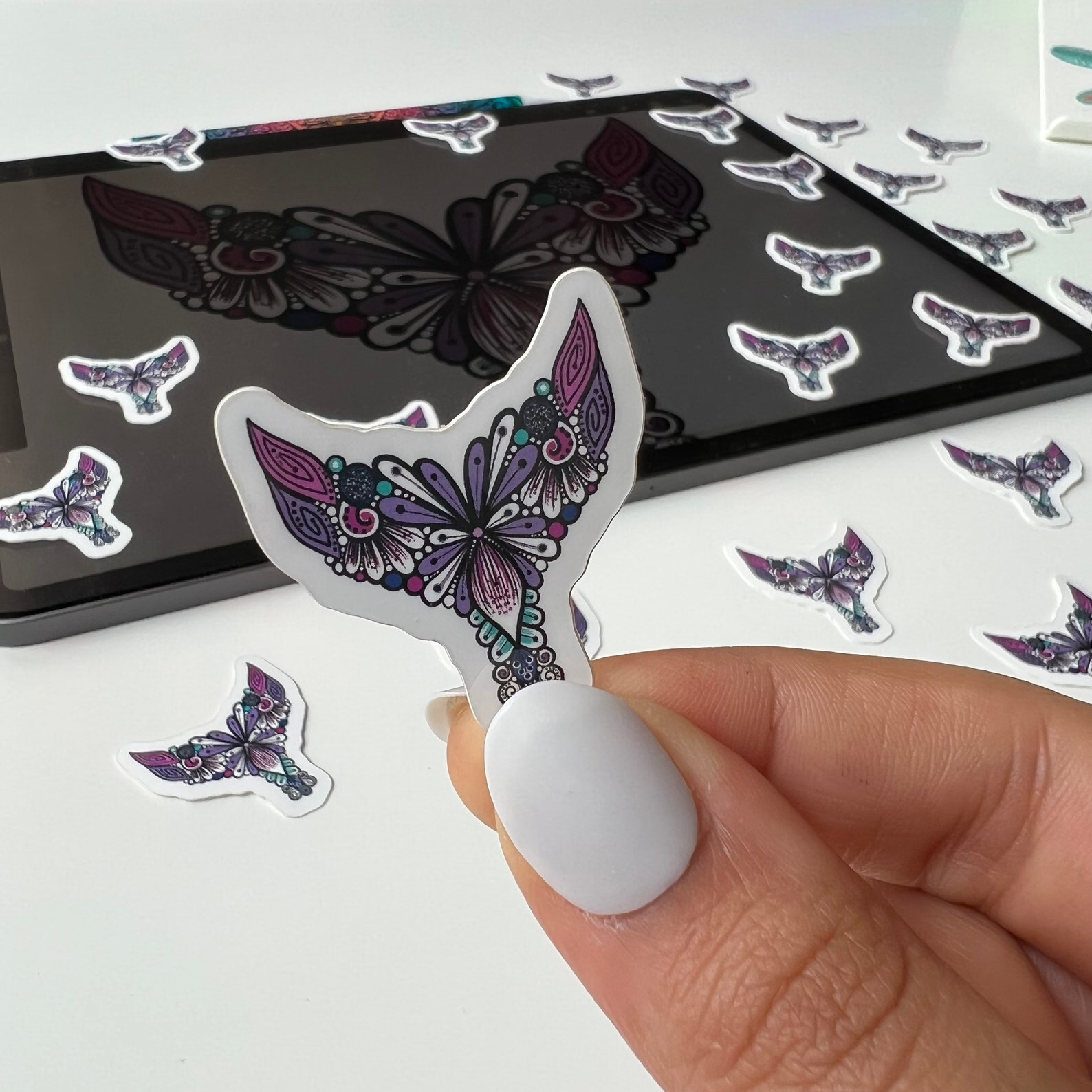 Mini Tail Zentangle Sticker Waterproof Sticker - Etsy