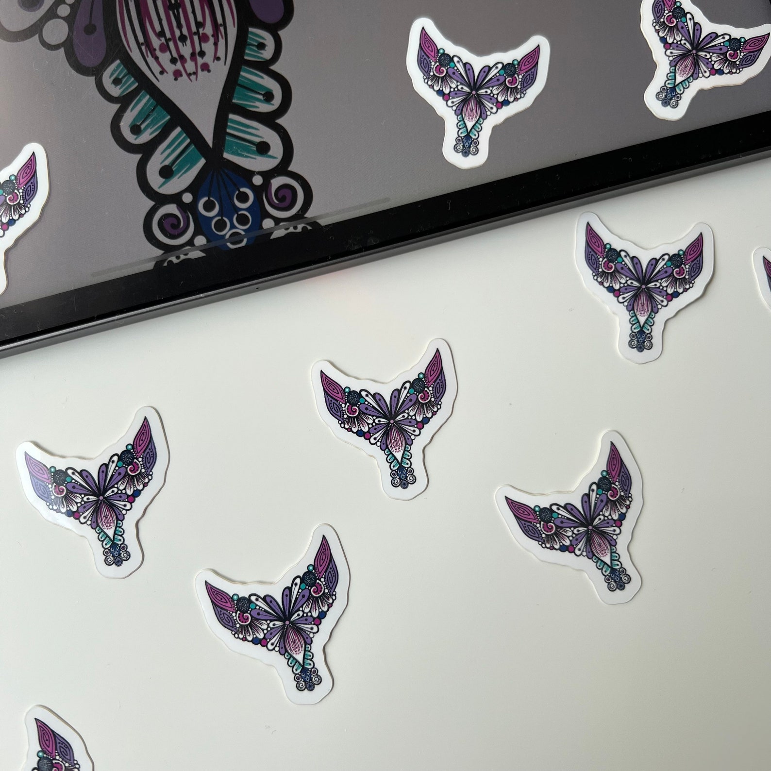 Mini Tail Zentangle Sticker Waterproof Sticker - Etsy