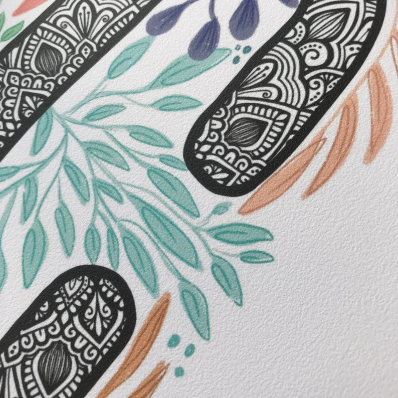 Mandala C Letter With Plant Doodle | Etsy