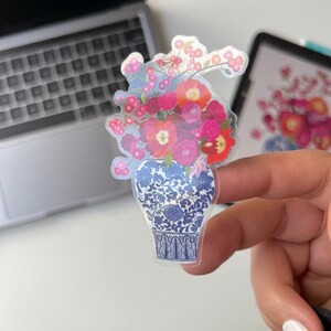 Flower in Vase Waterproof Sticker - Etsy