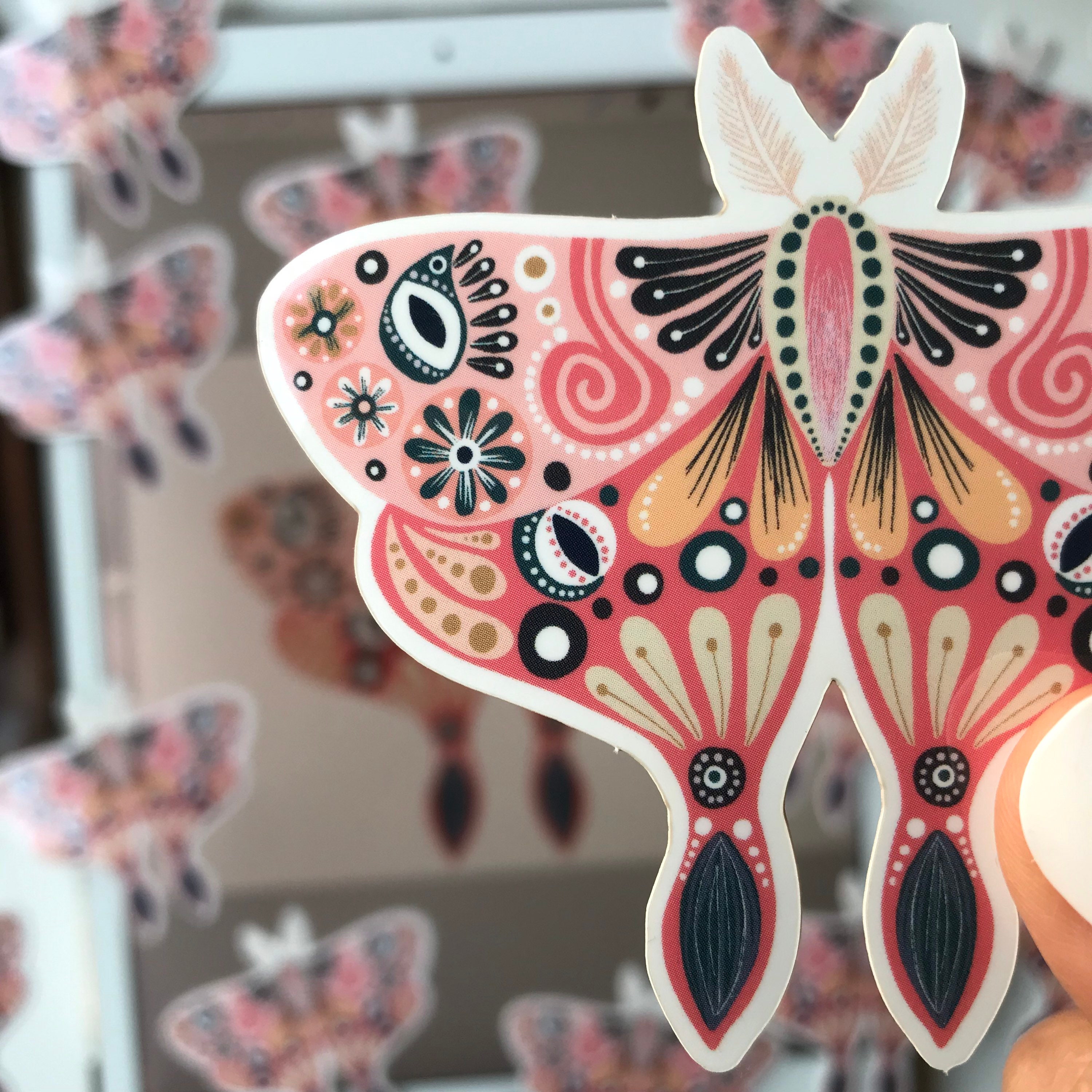 Cute Folk Moth Waterproof Sticker - Etsy