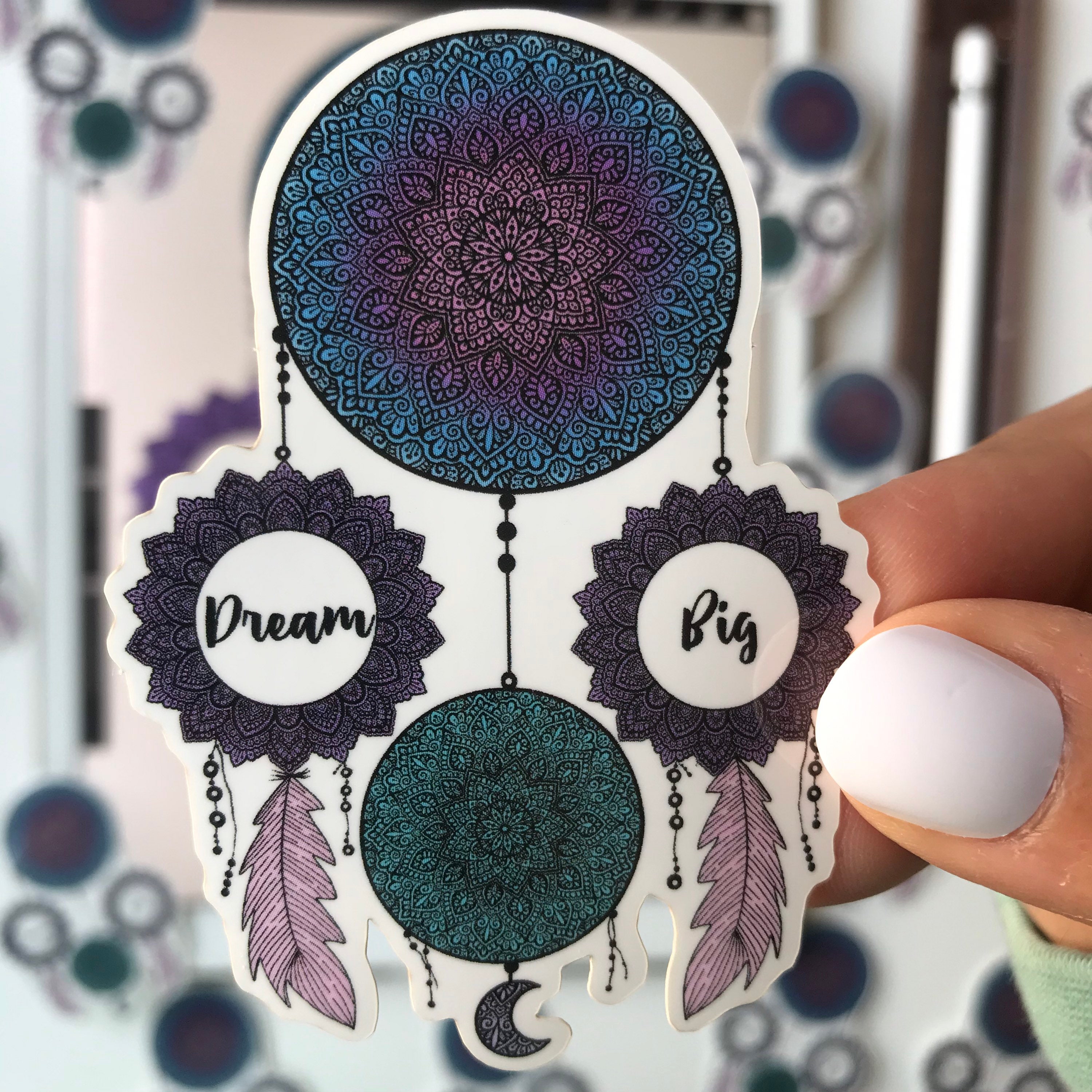 Dream Catcher Mandala Sticker- Dream Catcher Stickers- Water Stickers ...