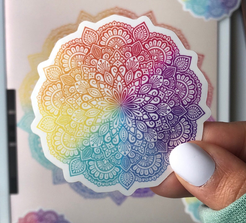 rainbow mandala sunglasses stickers waterproof stickers Drawing ...