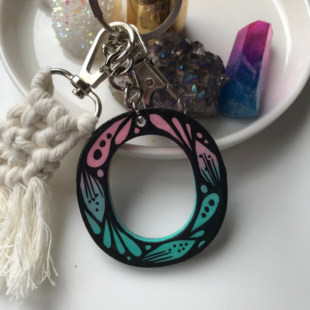Zentangle O Letter Wooden Keychain - Etsy