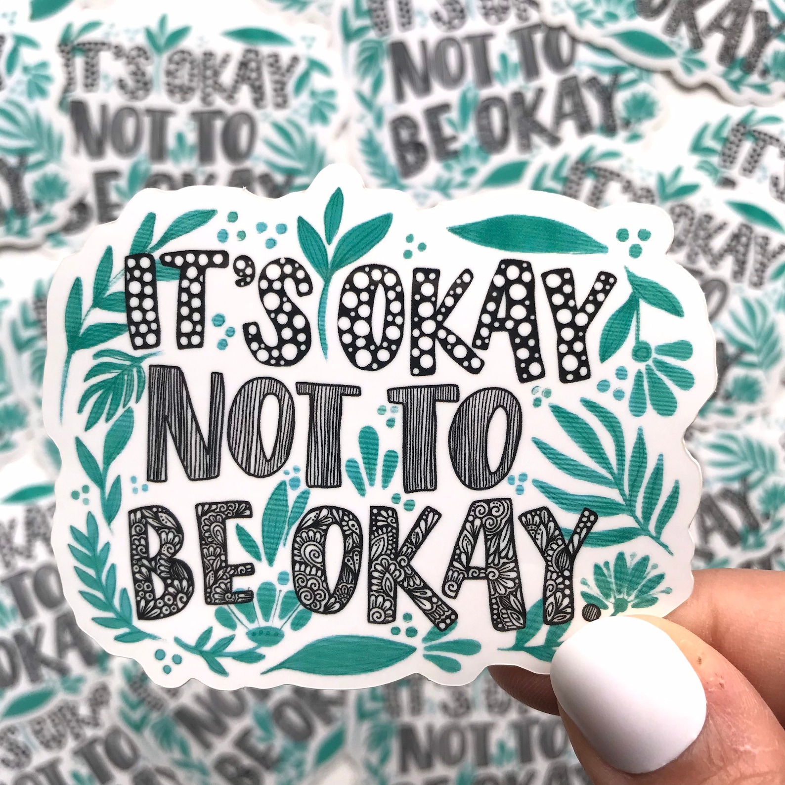 Its okay not to be okay sticker zentangle quote sticker | Etsy